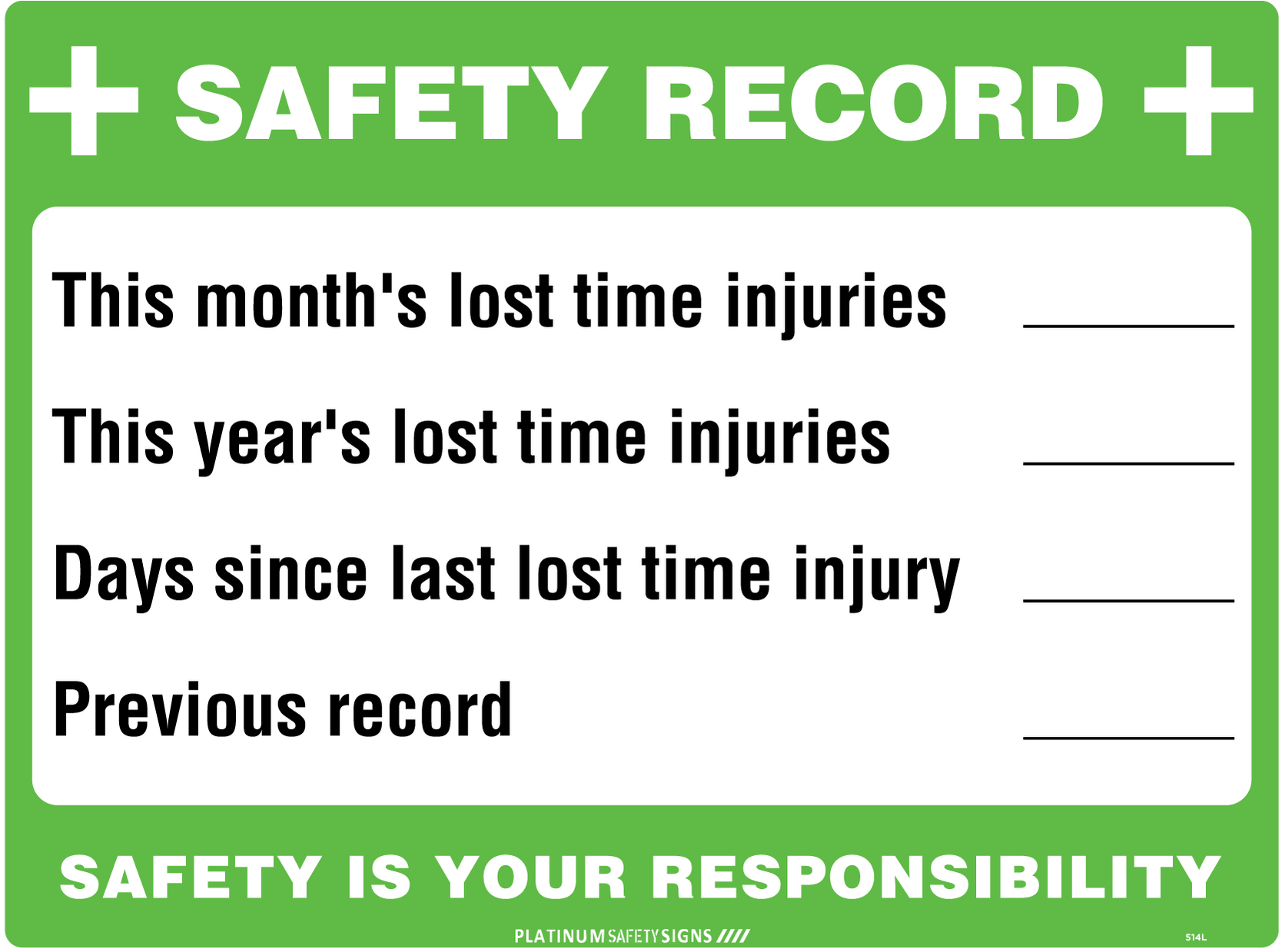 Safety Record Board — Platinum Safety Signs