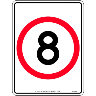 8km Speed in Roundel — Platinum Safety Signs
