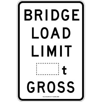 Bridge Load limit ___t Gross — Platinum Safety Signs