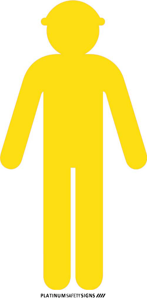 Yellow Cutout Safety Construction Worker [Arms Down] — Platinum Safety ...