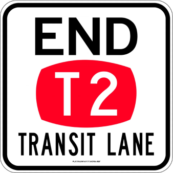 End T2 Transit Lane — Platinum Safety Signs
