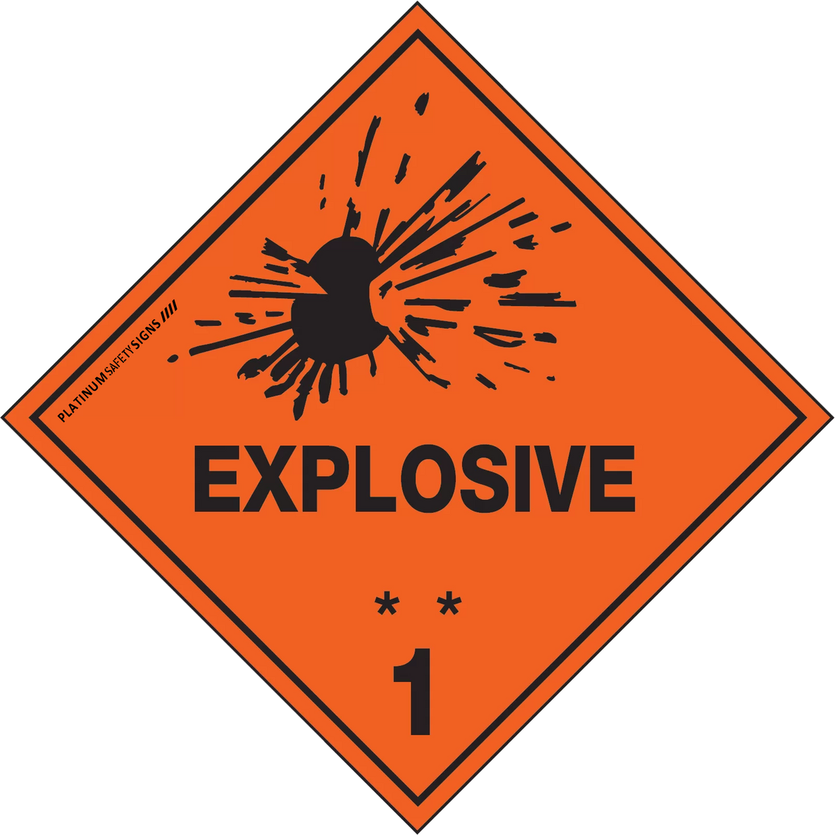Hazchem Labels – Explosive * 2 — Platinum Safety Signs