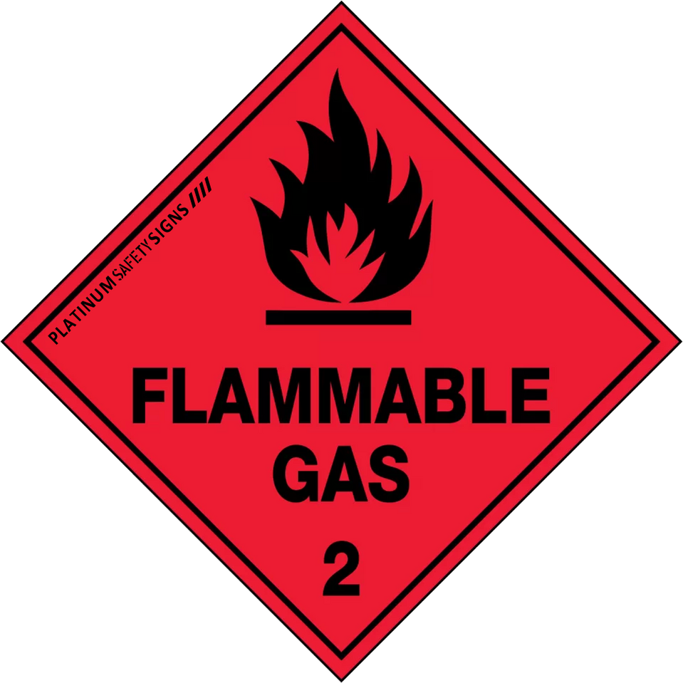 Hazchem Labels – Flammable Gas 2 — Platinum Safety Signs