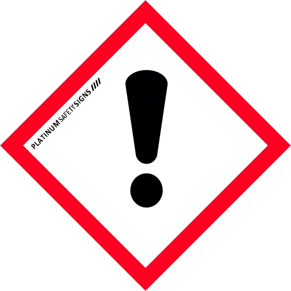 GHS Hazchem Labels – Exclamation Mark – Platinum Safety Signs