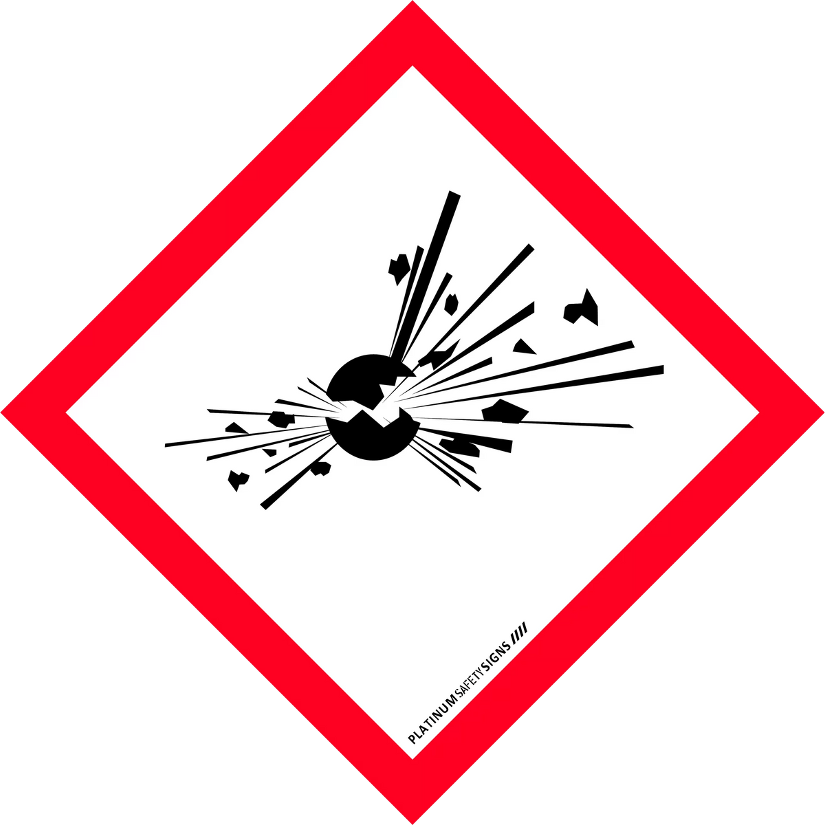 GHS Hazchem Labels – Exploding Bomb Picto — Platinum Safety Signs