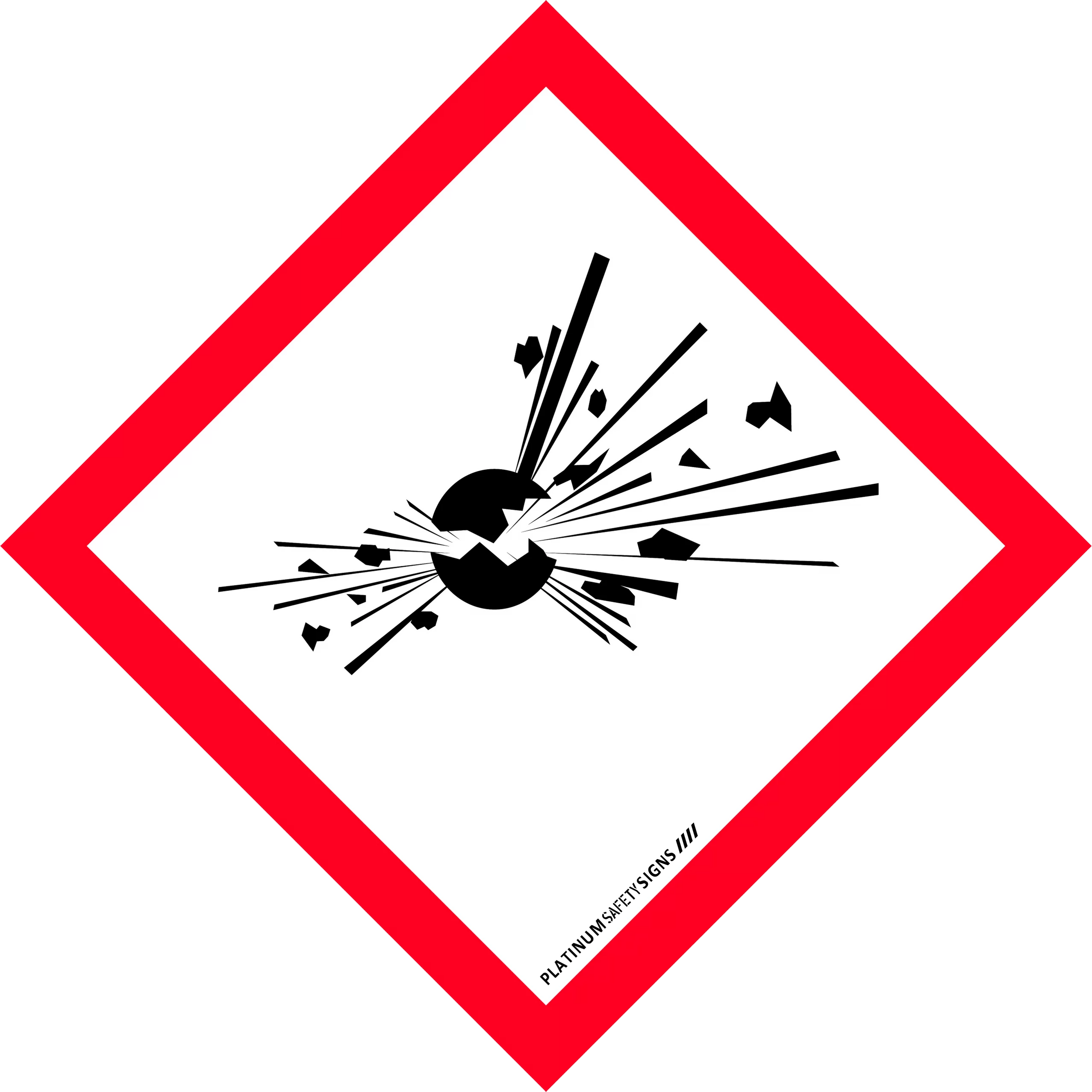 GHS Hazchem Labels – Exploding Bomb Picto — Platinum Safety Signs
