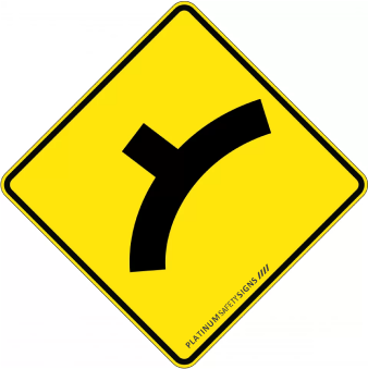 Side Road Junction On Curve (Left or Right) Sign — Platinum Safety Signs