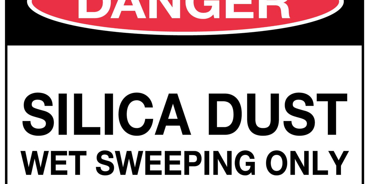 Danger Silica Dust Hazard Wet Sweeping Only — Platinum Safety Signs