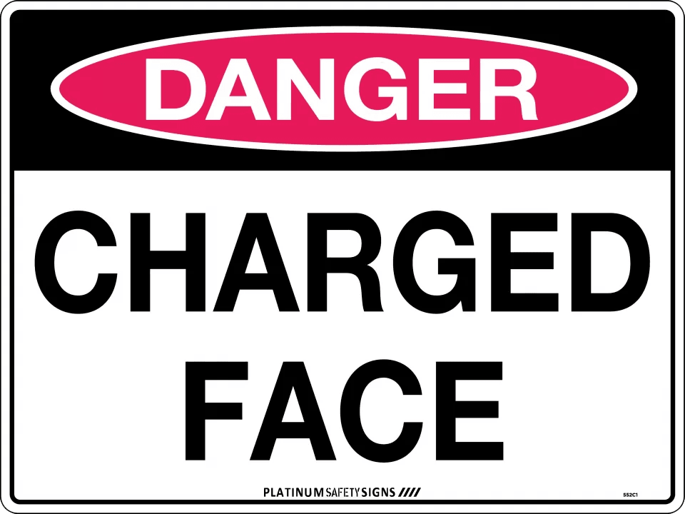 Danger Charged Face — Platinum Safety Signs