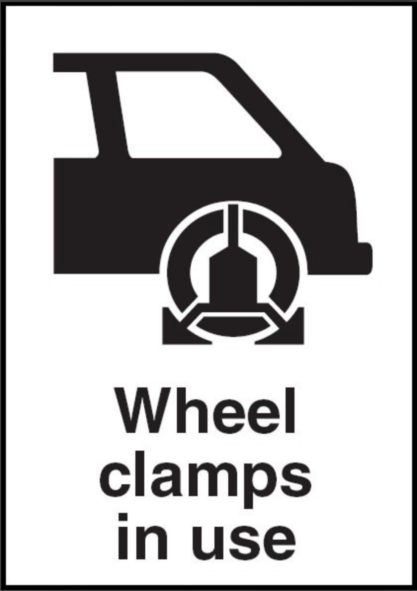 Wheel Clamps In Use — Platinum Safety Signs